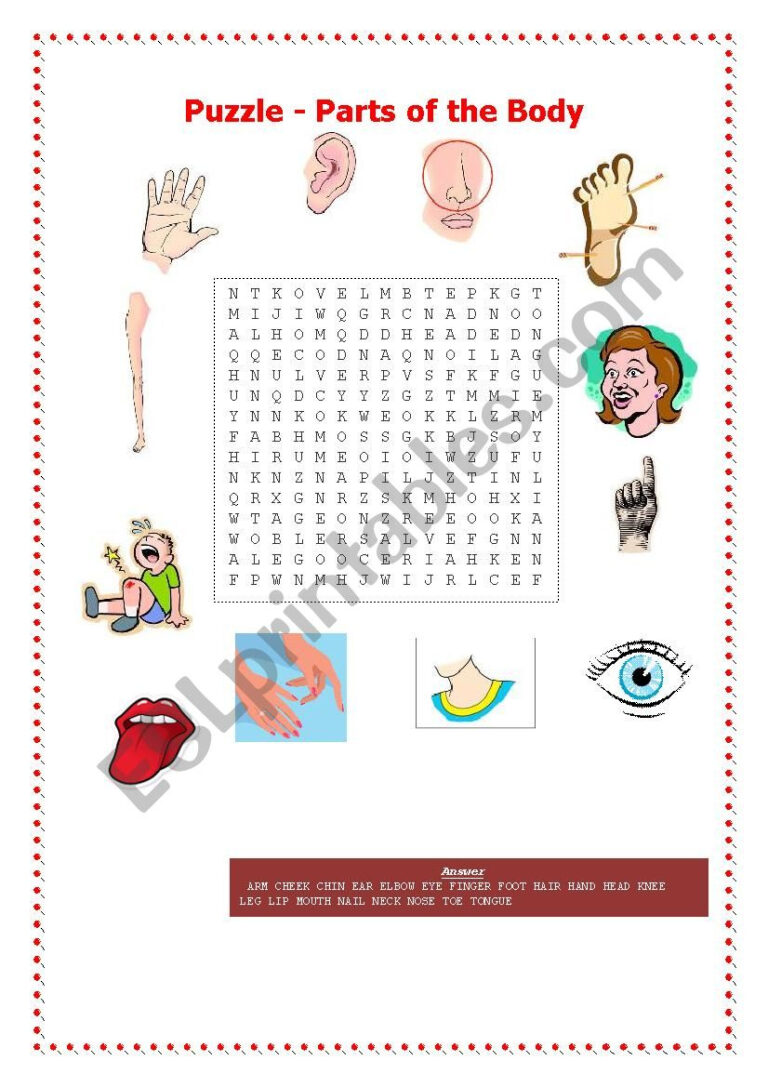 Parts Of The Body Puzzle ESL Worksheet By Daysealvesbarbosa | Anatomy ...